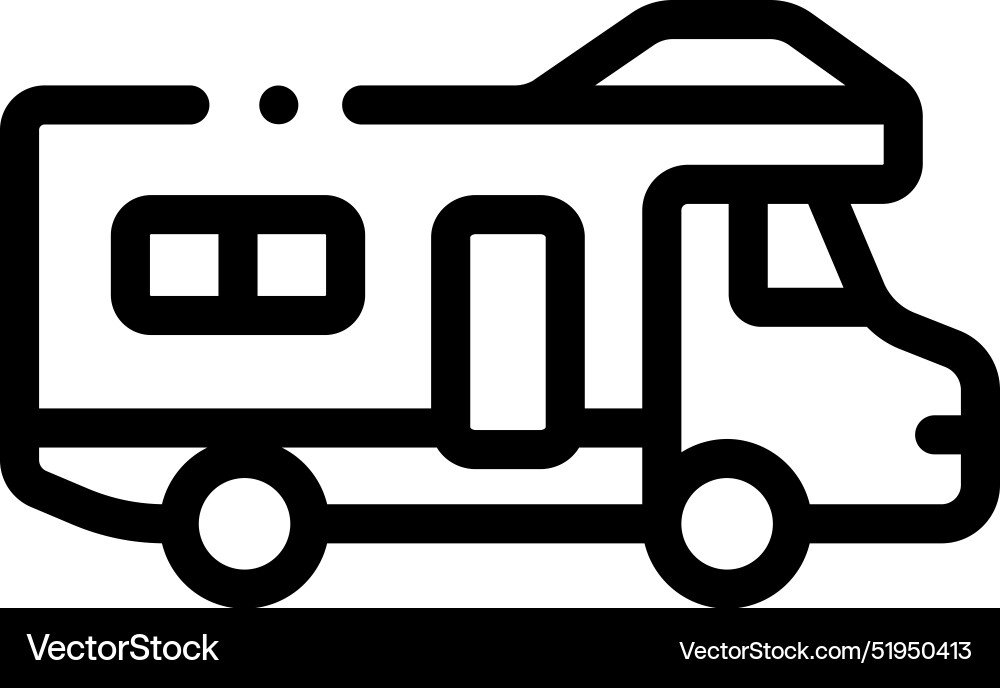 Camper van icon thin linear style design isolated Vector Image