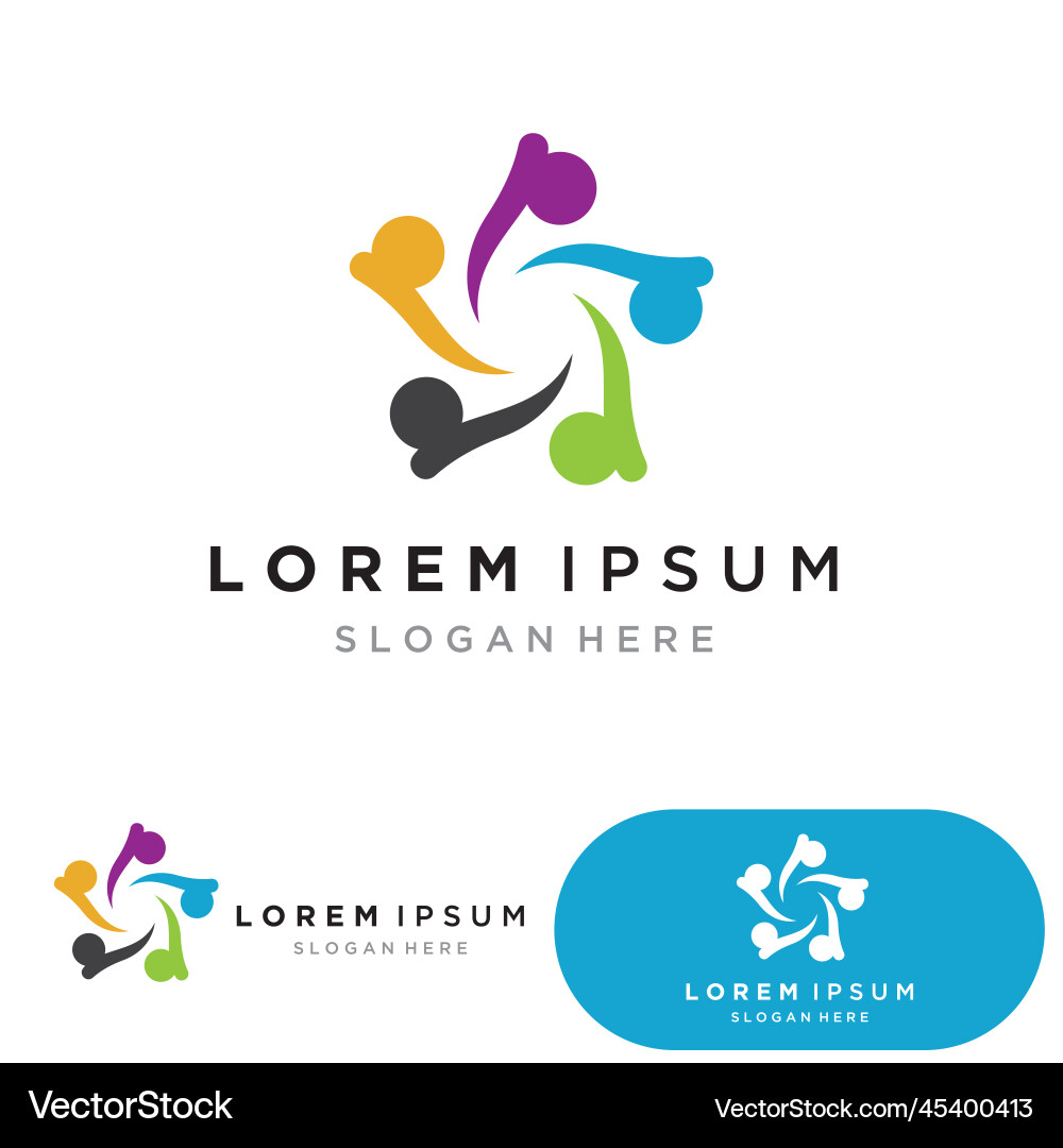 Community logo design template for teams Vector Image