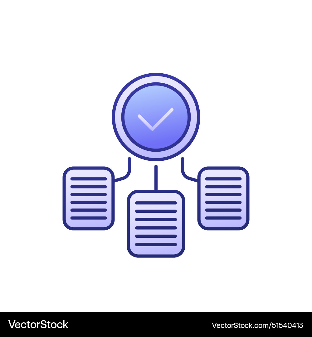 Completed projects icon with outline Royalty Free Vector