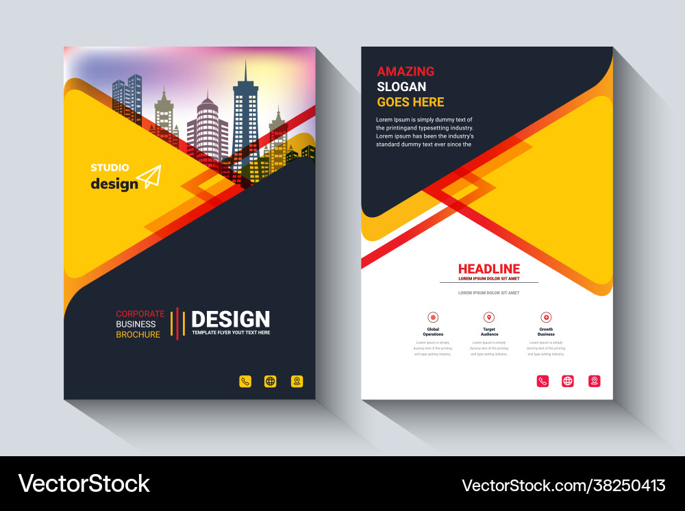 Corporate business brochure layout design template