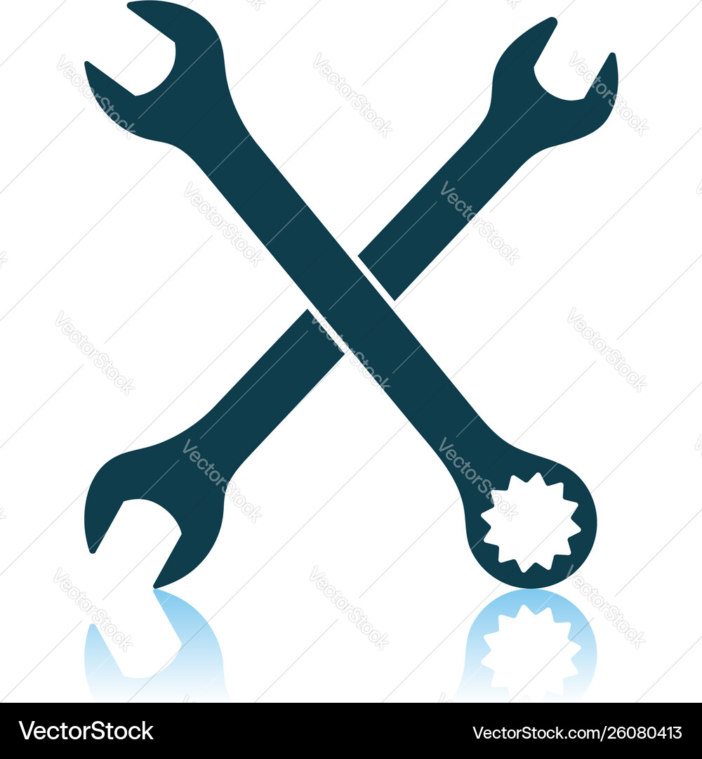 Crossed wrench icon Royalty Free Vector Image - VectorStock
