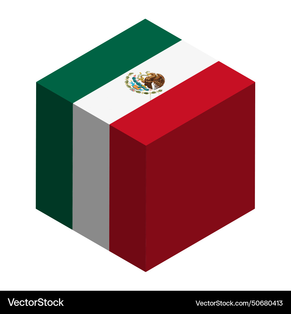 Cube flag of mexico Royalty Free Vector Image - VectorStock