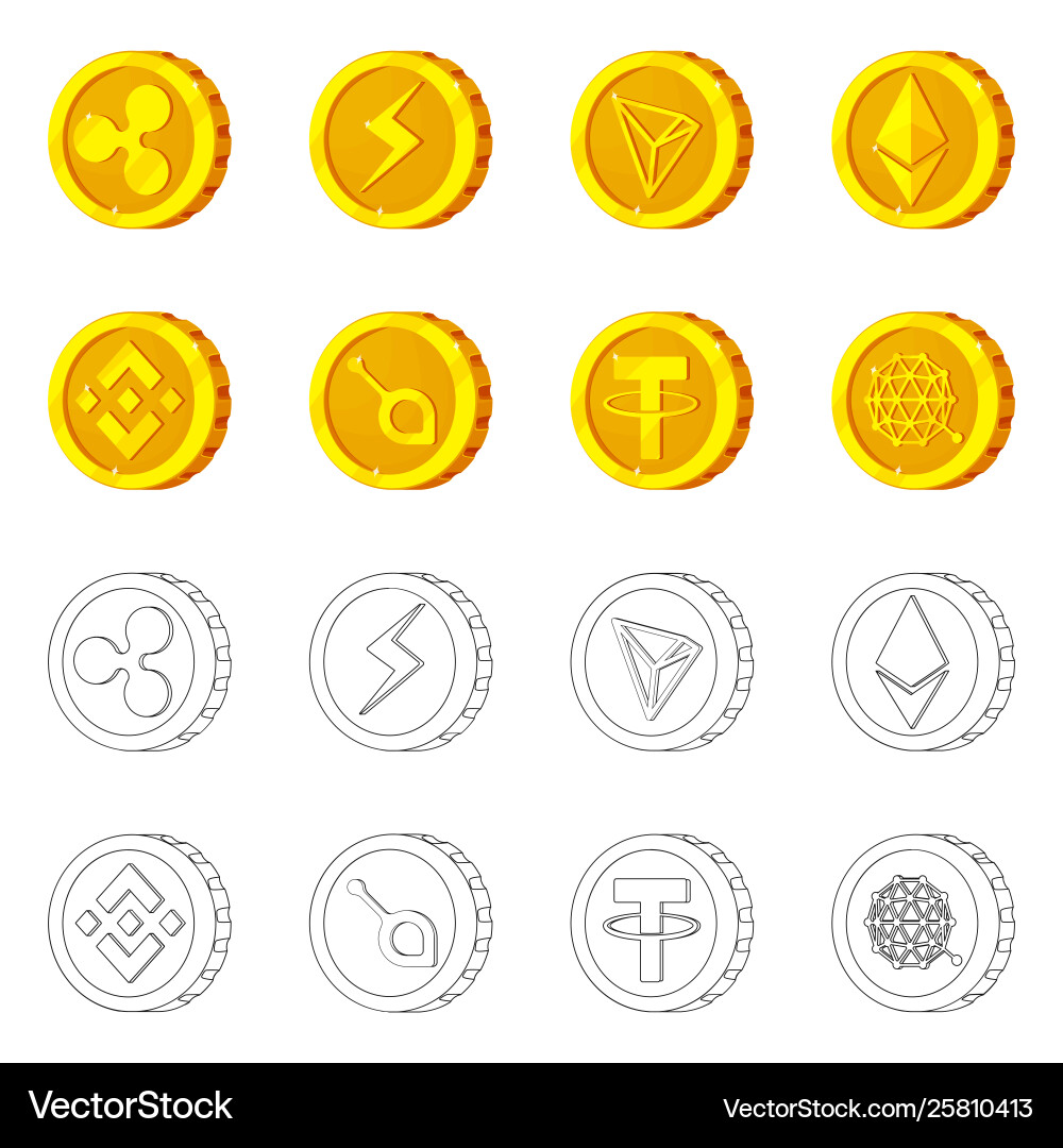Design cryptocurrency and coin logo Royalty Free Vector