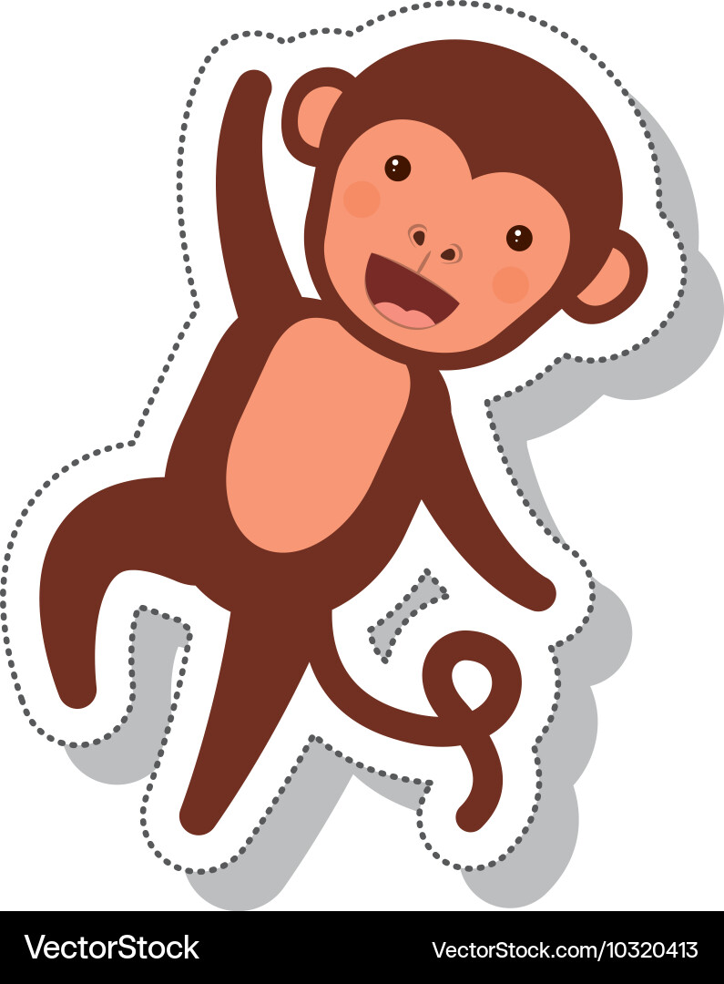 Funny monkey isolated icon Royalty Free Vector Image