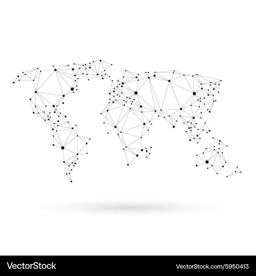 Geometric World Map Silhouette Royalty Free Vector Image