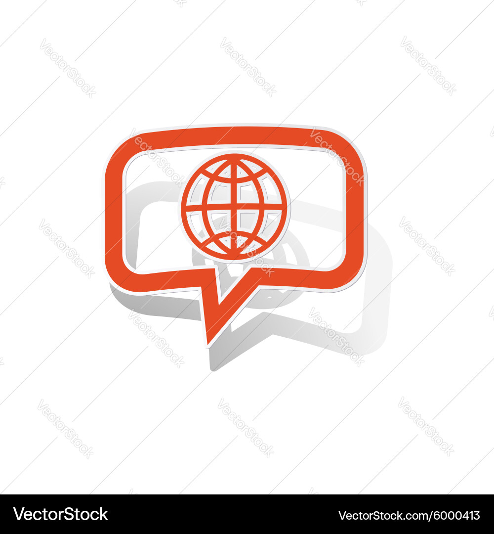 Global network message sticker orange Royalty Free Vector