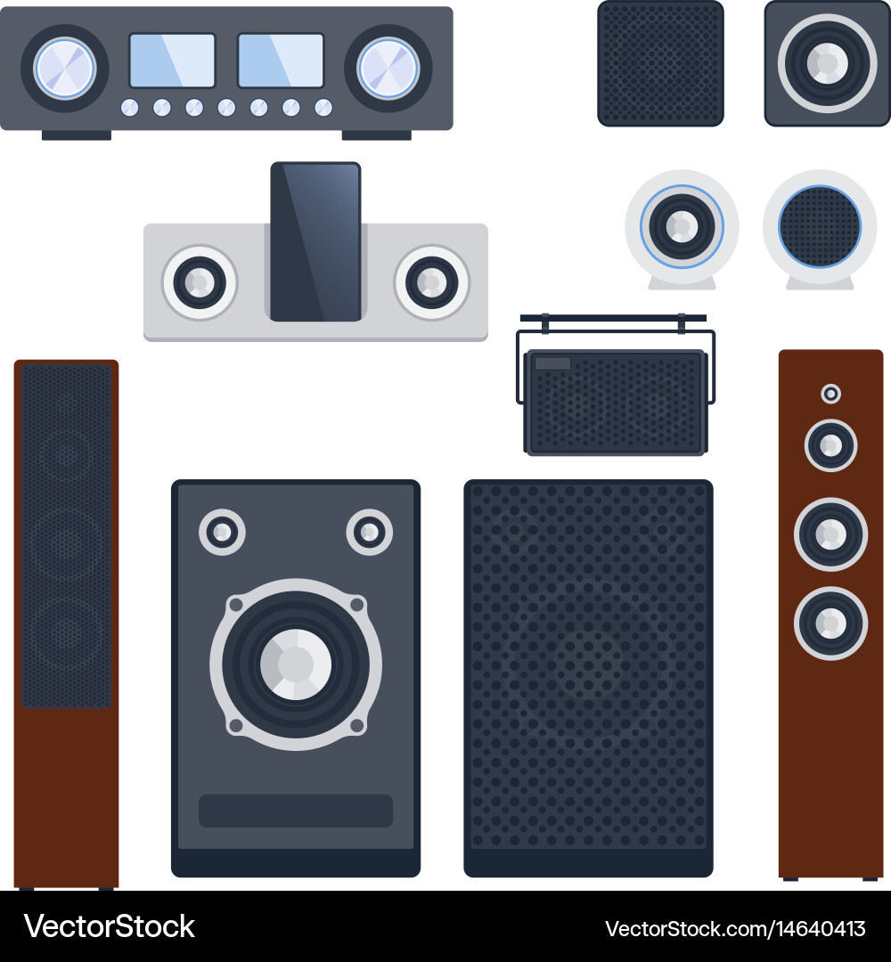 Home sound system stereo flat music Royalty Free Vector