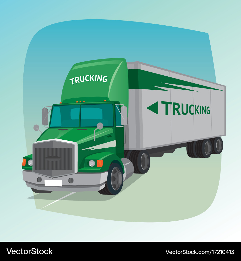 Isolated truck with box semi-trailer Royalty Free Vector