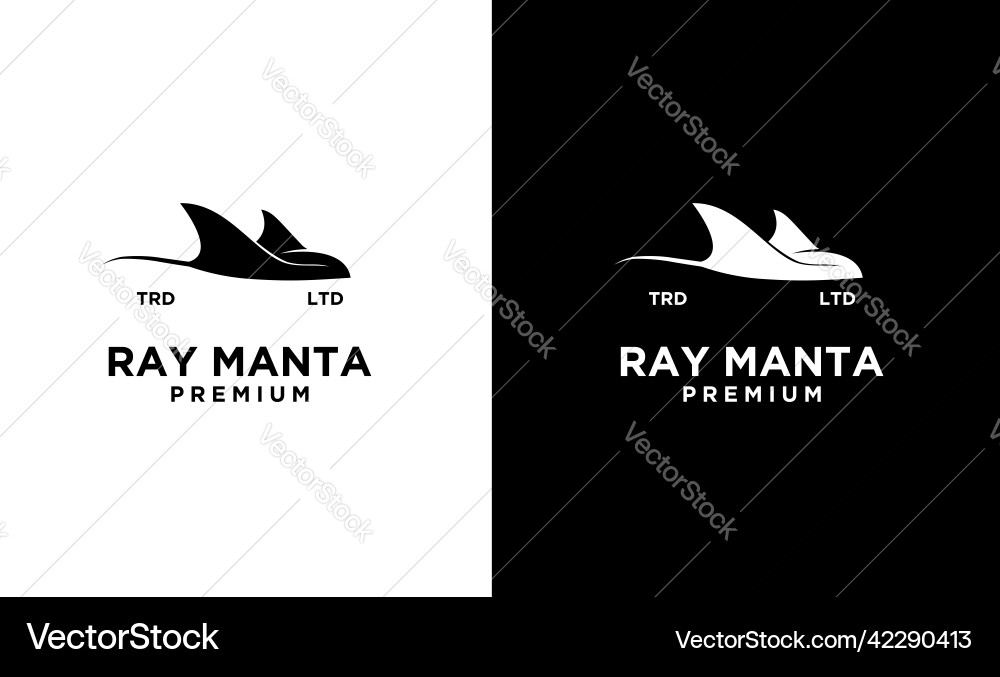 Manta ray black logo design Royalty Free Vector Image