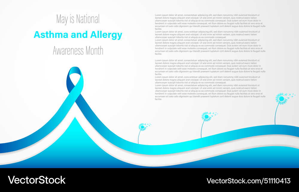 National asthma and allergy awareness month Vector Image