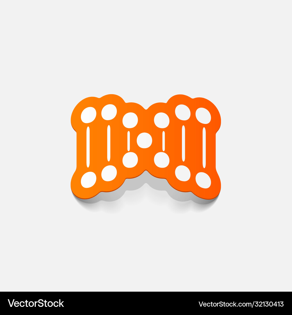 Paper sticker molecule and dna set for biology Vector Image