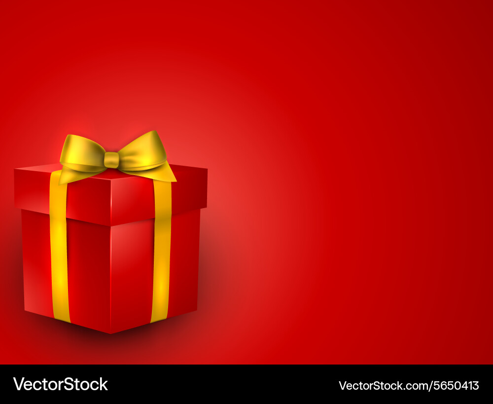 Red gift box background Royalty Free Vector Image
