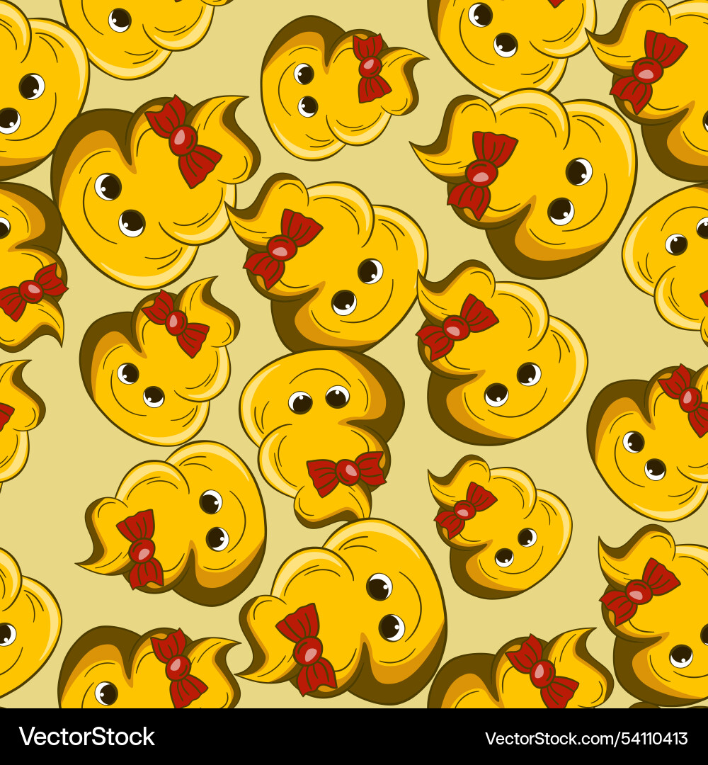 Seamless pattern with kawaii poop on white Vector Image