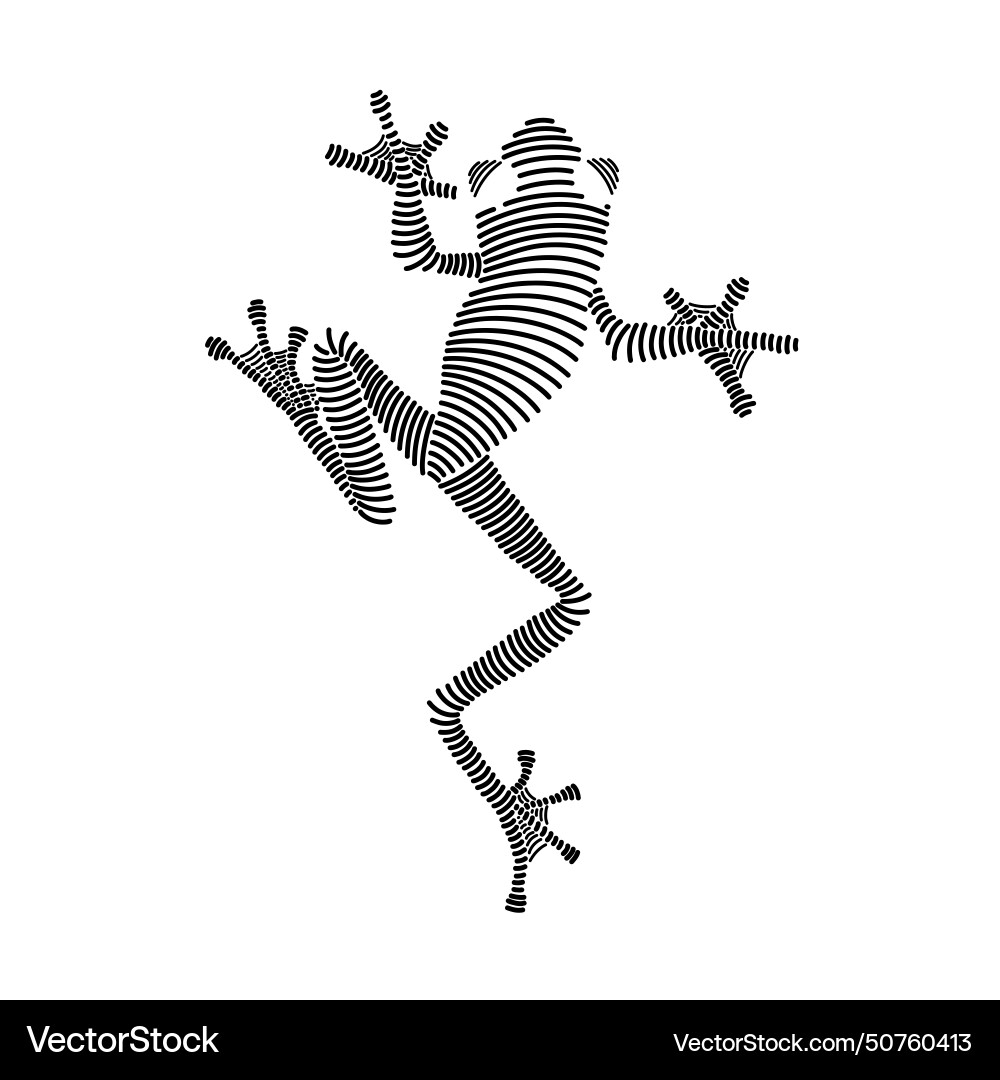 Simple line art of a frog 2 Royalty Free Vector Image