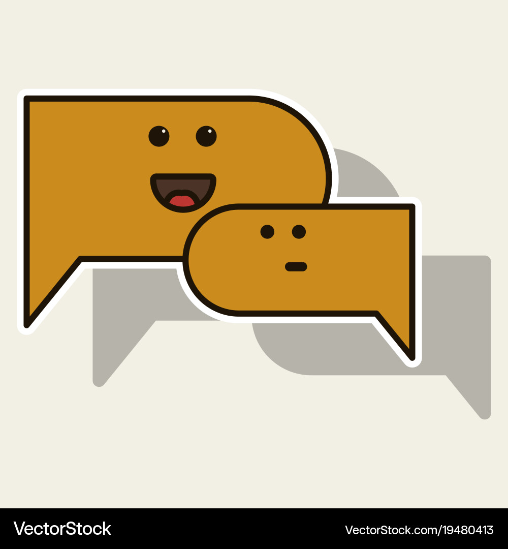 Sticker chat icon with dialog clouds Royalty Free Vector