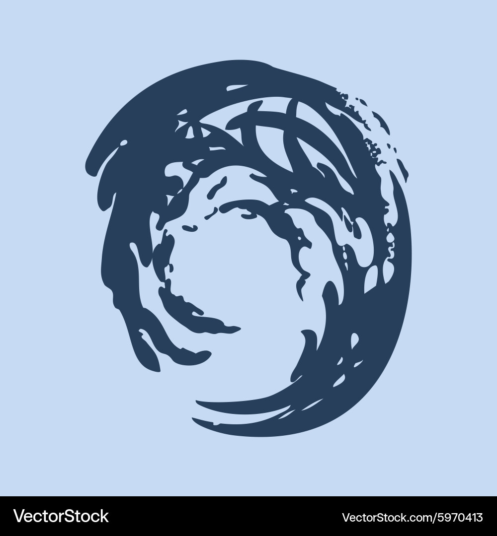 Wave circle isolated background colored Royalty Free Vector