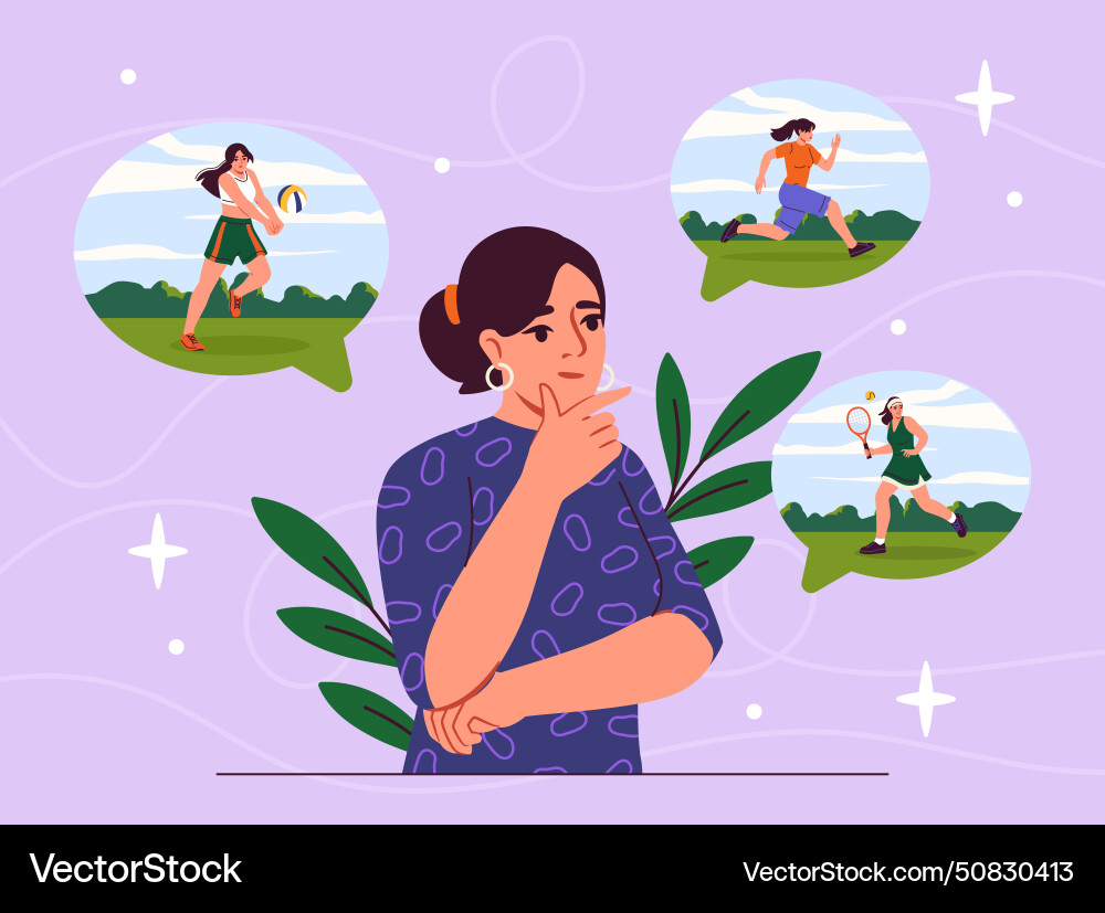 Woman with active recreation Royalty Free Vector Image