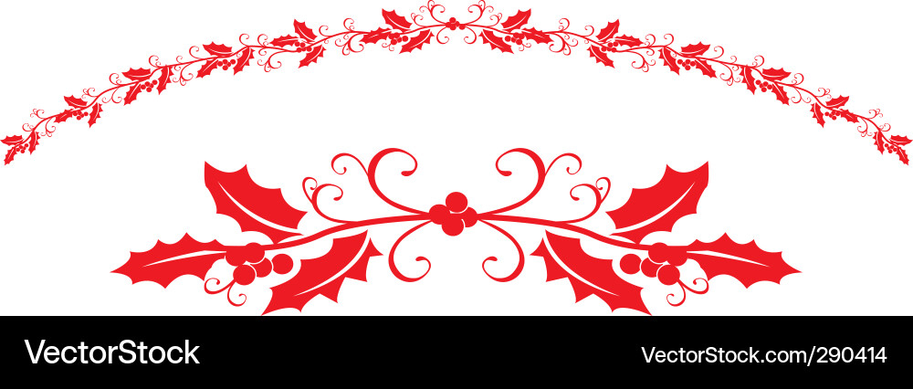 Christmas Holly Border Royalty Free Vector Image