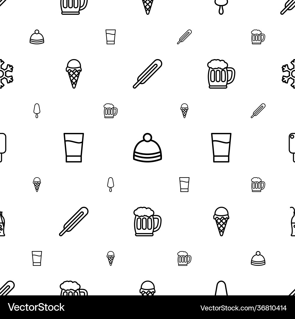 Cold icons pattern seamless white background Vector Image