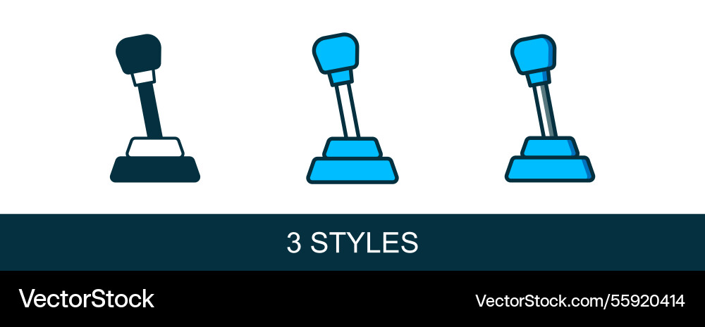 Filled outline gear shifter icon isolated Vector Image