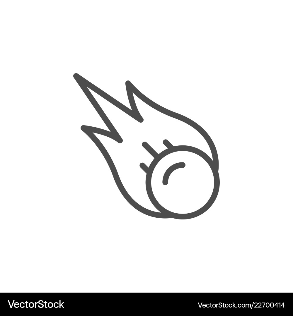 Flying ball line icon Royalty Free Vector Image