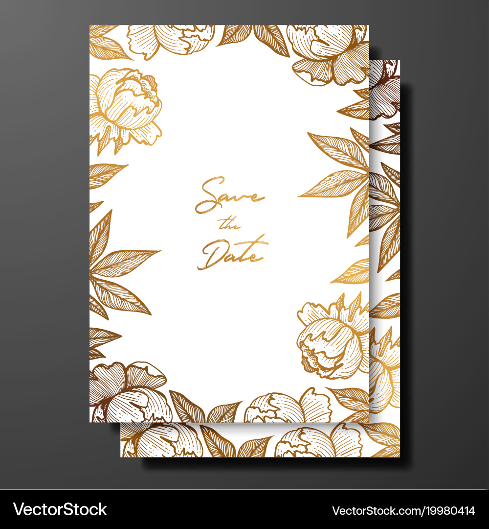 Gold card template for invitations greeting cards Vector Image