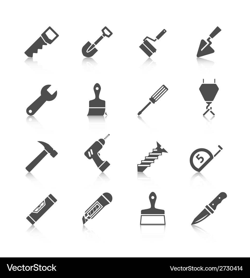 Home repair tools icons Royalty Free Vector Image