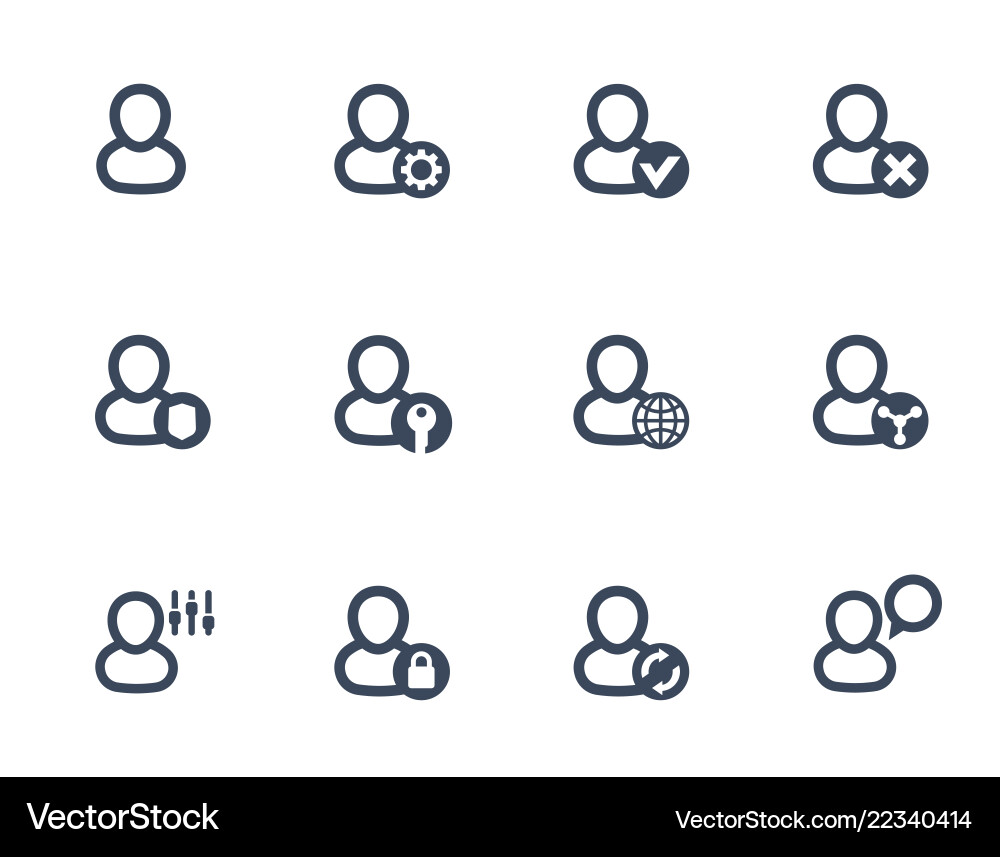 Login account settings icons isolated on white Vector Image