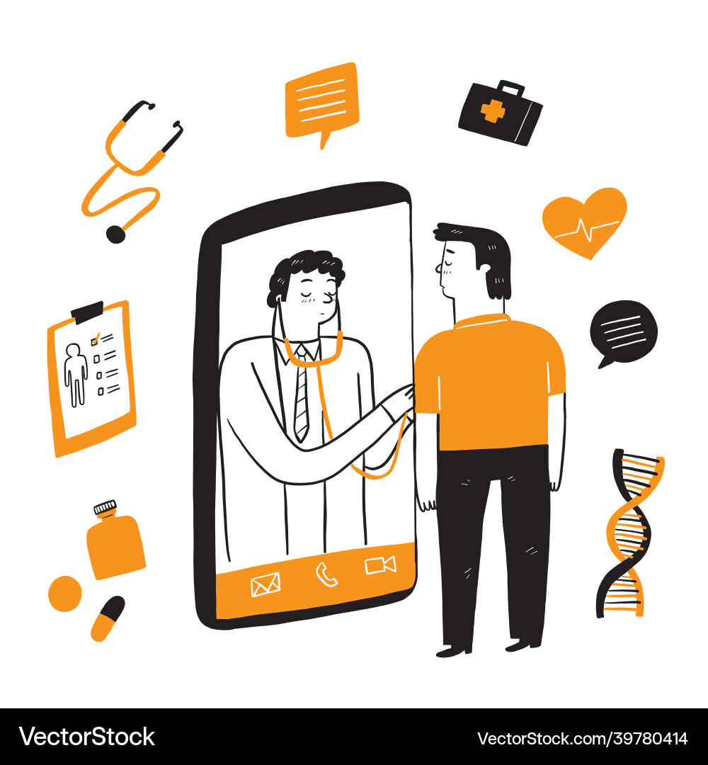 Online medical support Royalty Free Vector Image