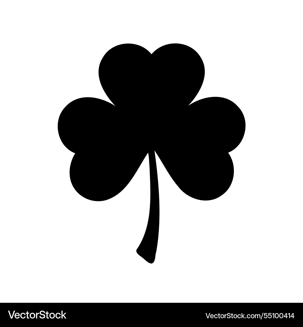 Simple black shamrock silhouette Royalty Free Vector Image