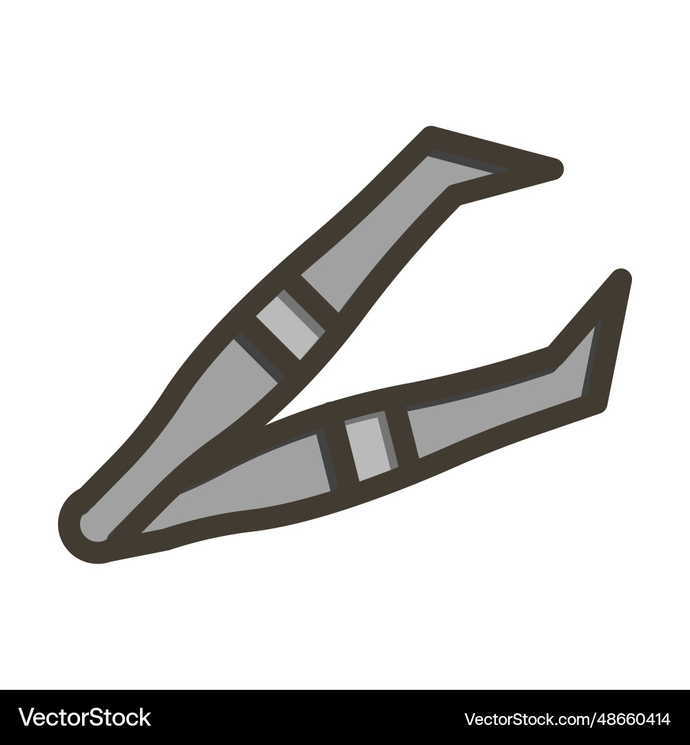 Tweezer thick line filled colors icon Royalty Free Vector