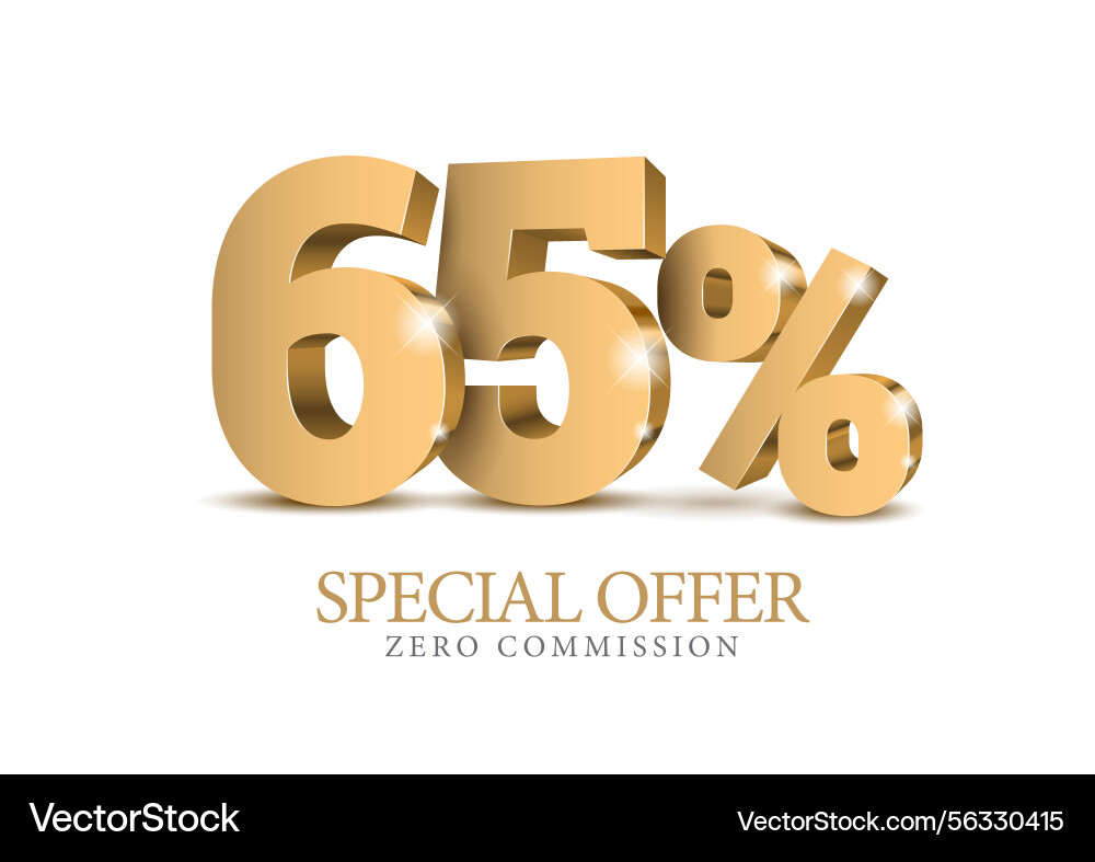 65 percent number Royalty Free Vector Image - VectorStock