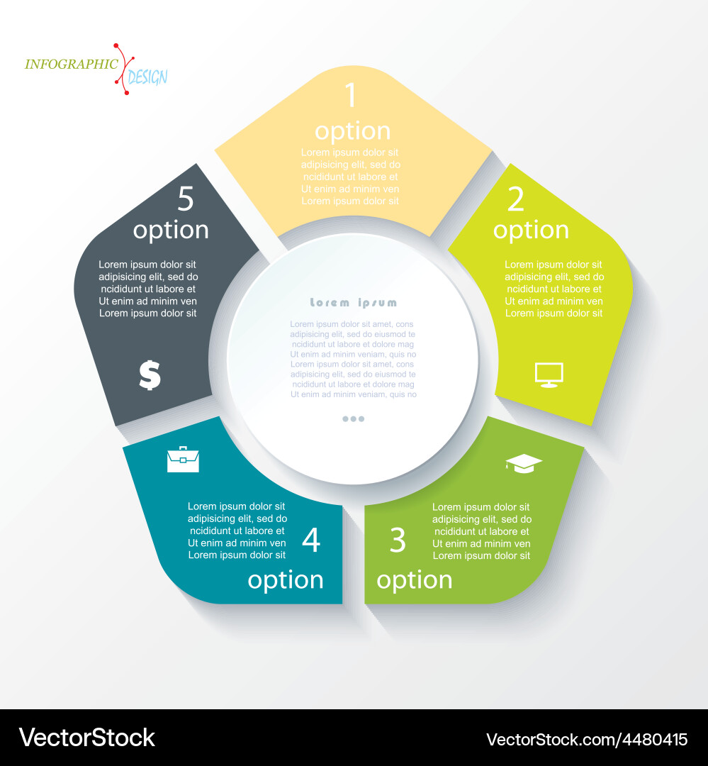 Business concept design with circle and 5 segments
