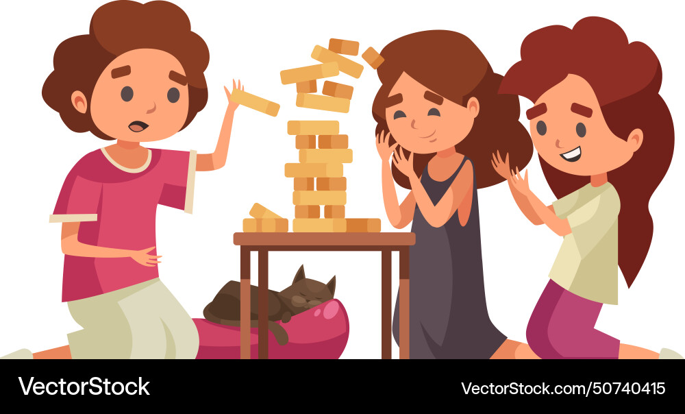 Cartoon jenga Royalty Free Vector Image - VectorStock