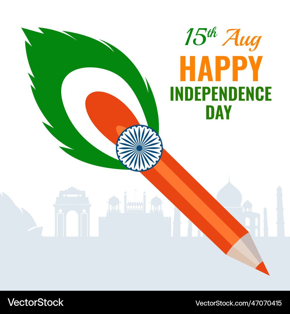 Celebrating 15 august independence day banner Vector Image