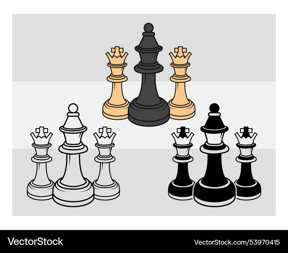 Chess pieces svg silhouette bundle png Royalty Free Vector