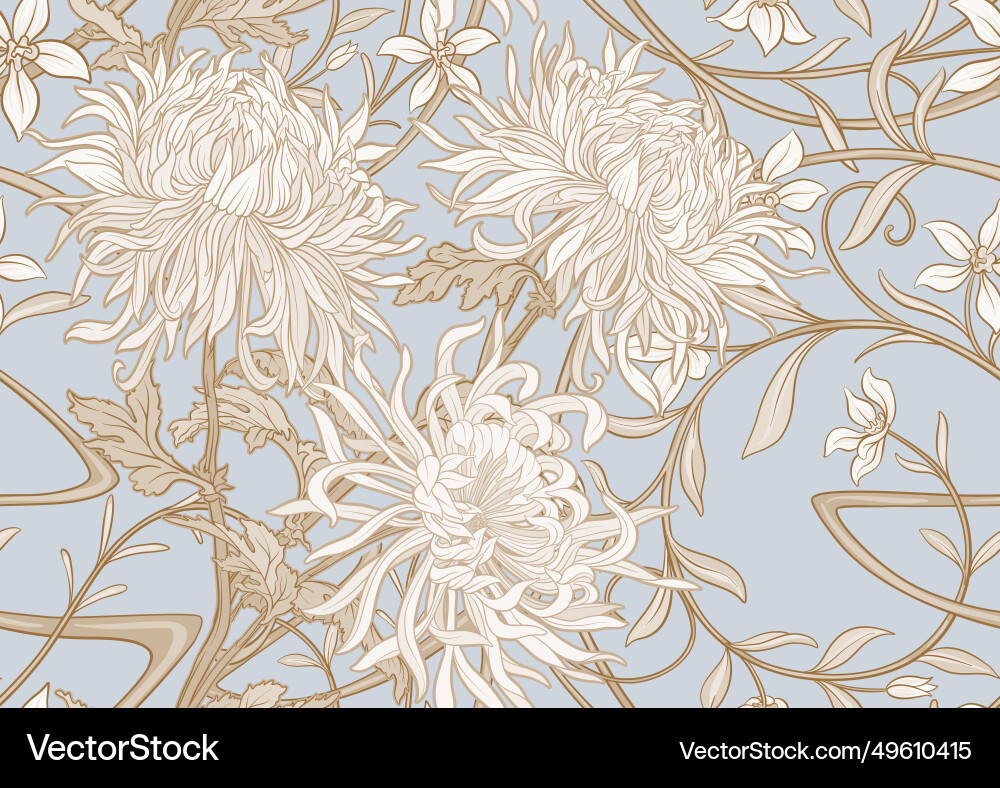 Chrysanthemum decorative flowers Royalty Free Vector Image