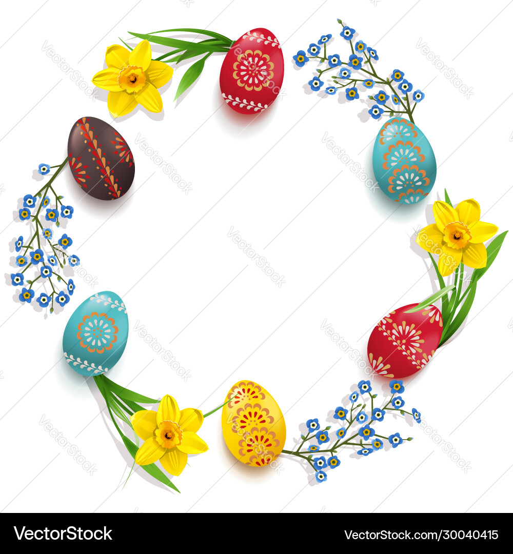 Easter round concept Royalty Free Vector Image