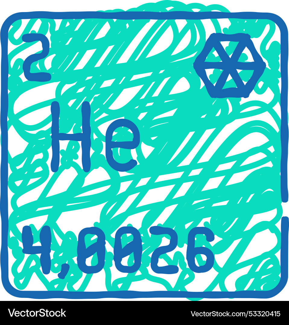 Helium chemical element icon doodle Royalty Free Vector