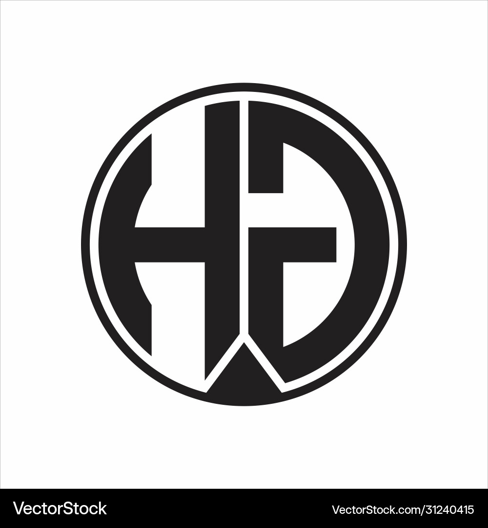 HG Monogram Circle Logo Royalty Free Vector Image