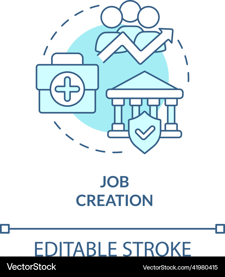 Job creation turquoise concept icon Royalty Free Vector