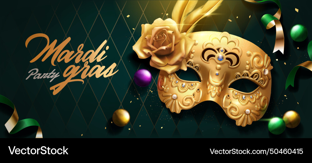 Mardi gras banner design Royalty Free Vector Image