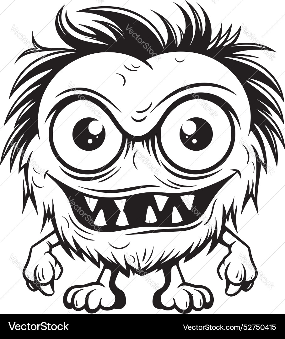 Mischievous monsters coloring pages showcasing Vector Image