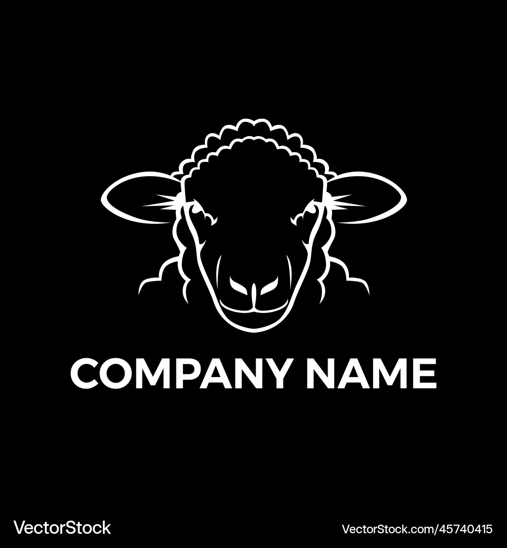 Modern line art sheep head logo Royalty Free Vector Image