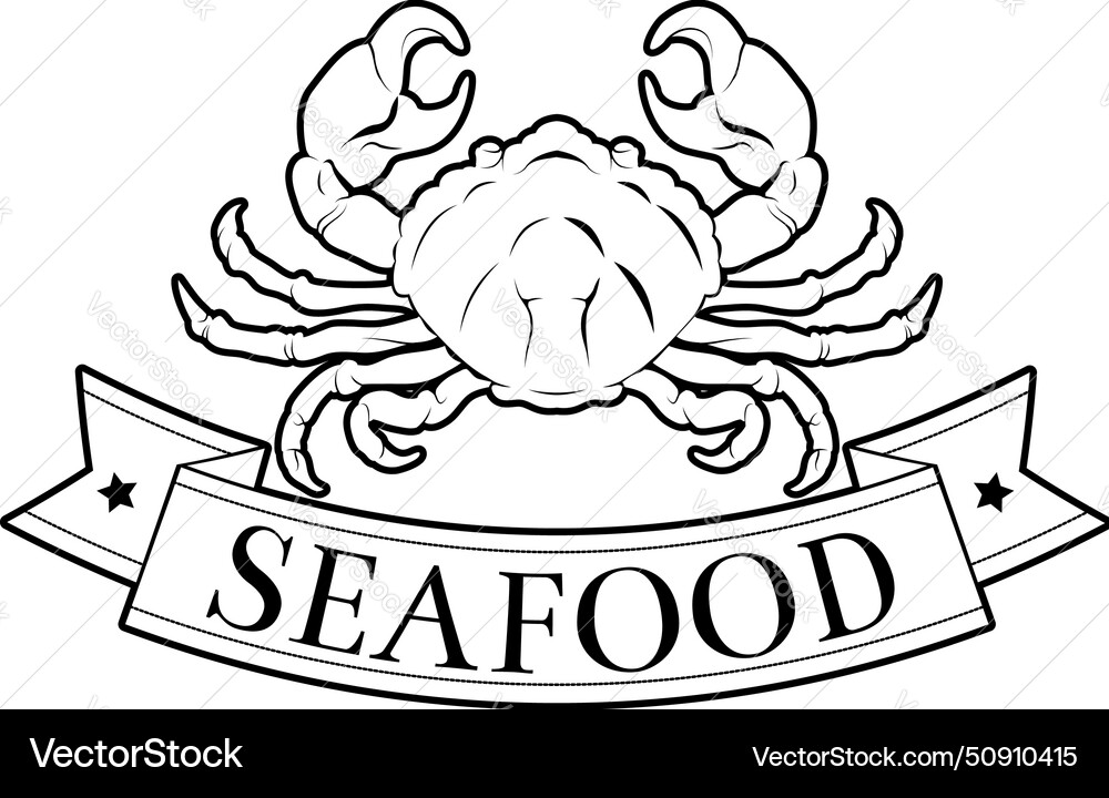 Seafood label Royalty Free Vector Image - VectorStock
