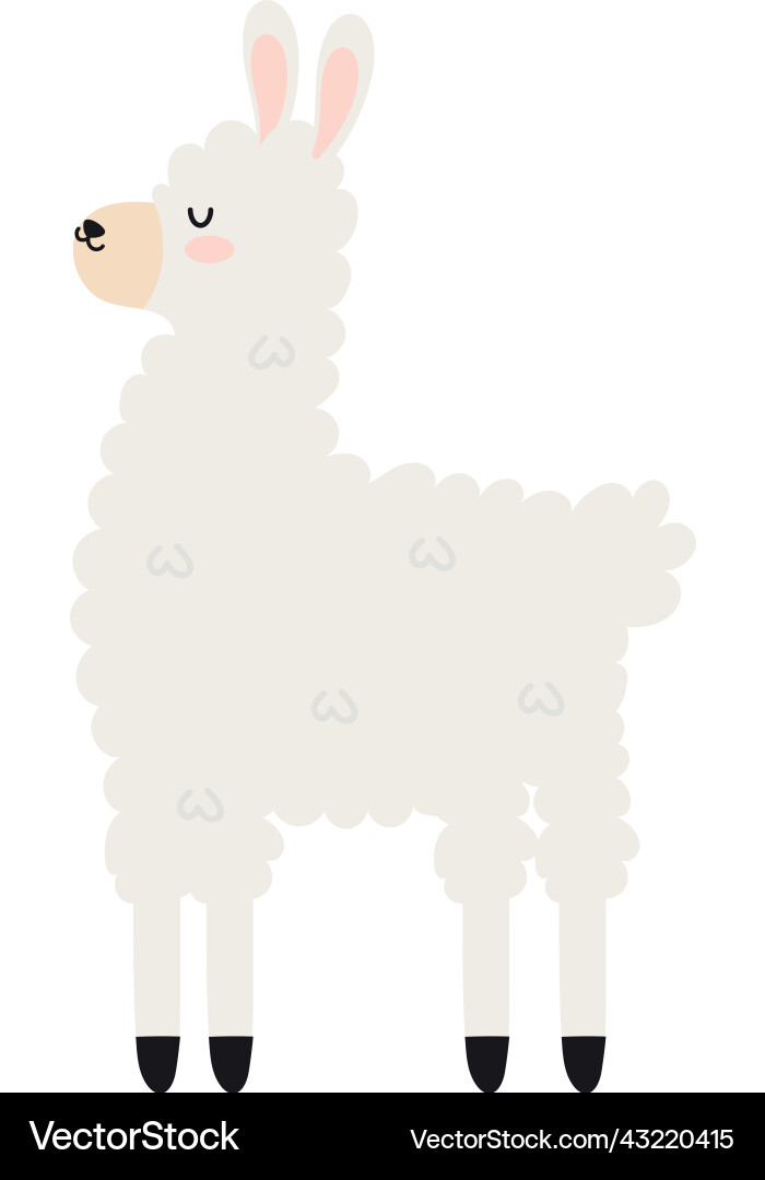 Sweet llama image Royalty Free Vector Image - VectorStock