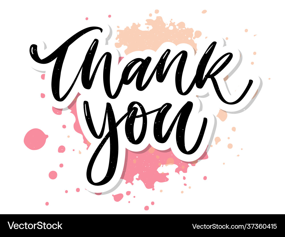 Thank You Typography Print Royalty Free Vector Image
