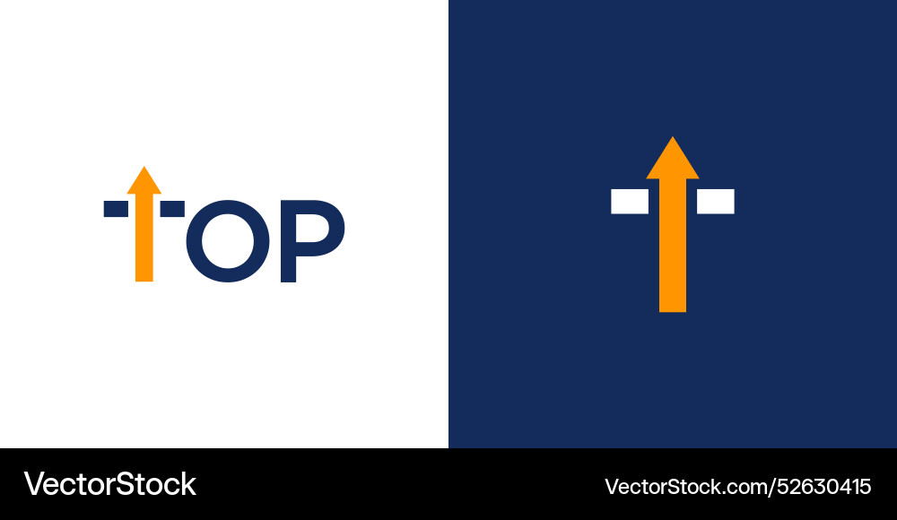 Unique and modern top logo design Royalty Free Vector Image