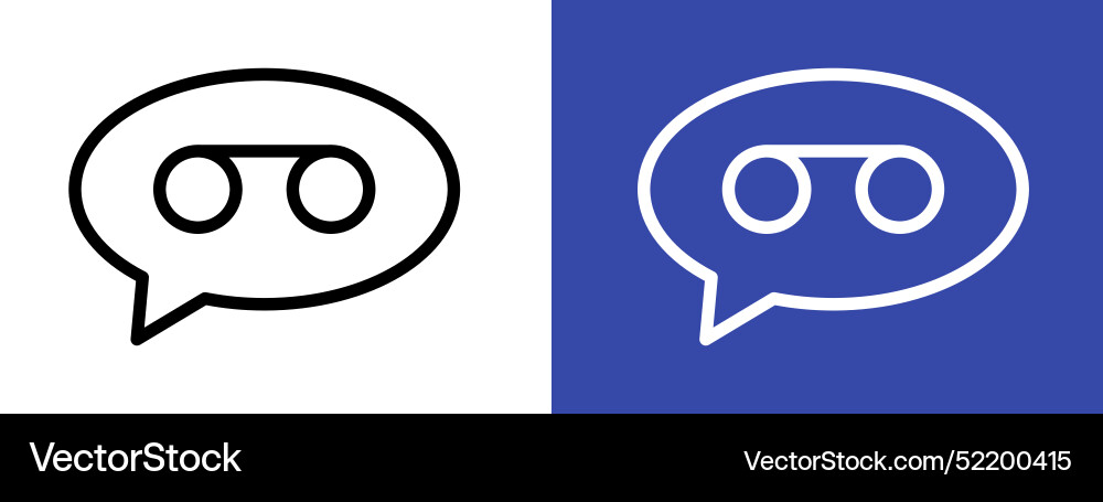 Voicemail icon logo sign set outline Royalty Free Vector