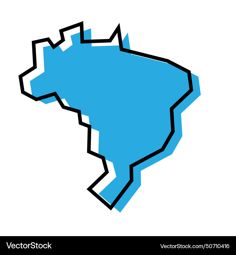 Brazil simplified map Royalty Free Vector Image
